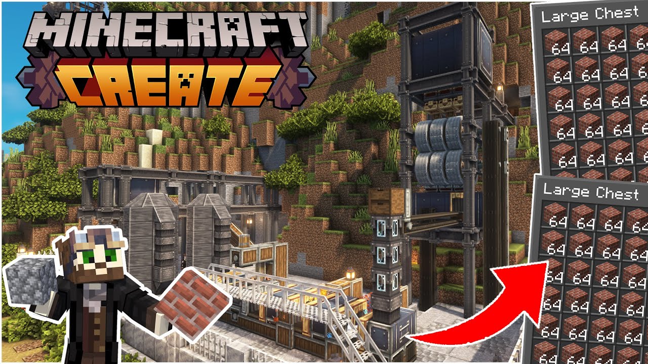I built a SIMPLE BRICK Factory using Minecraft Create Mod! - YouTube