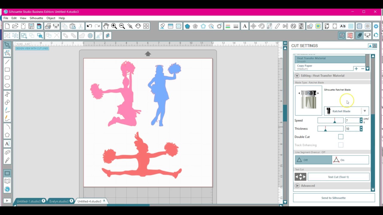 Cutting settings cut by color - YouTube