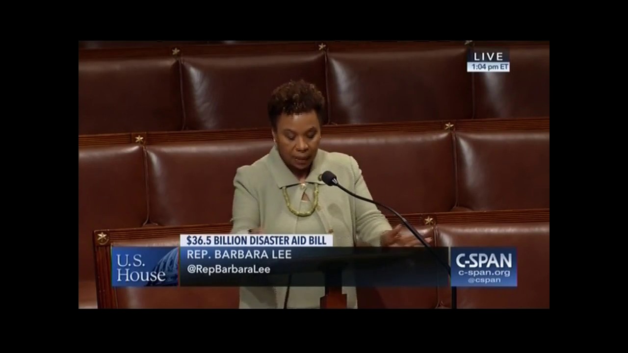 Congresswoman Lee Speaks in Support of Funding for Emergency Disaster ...