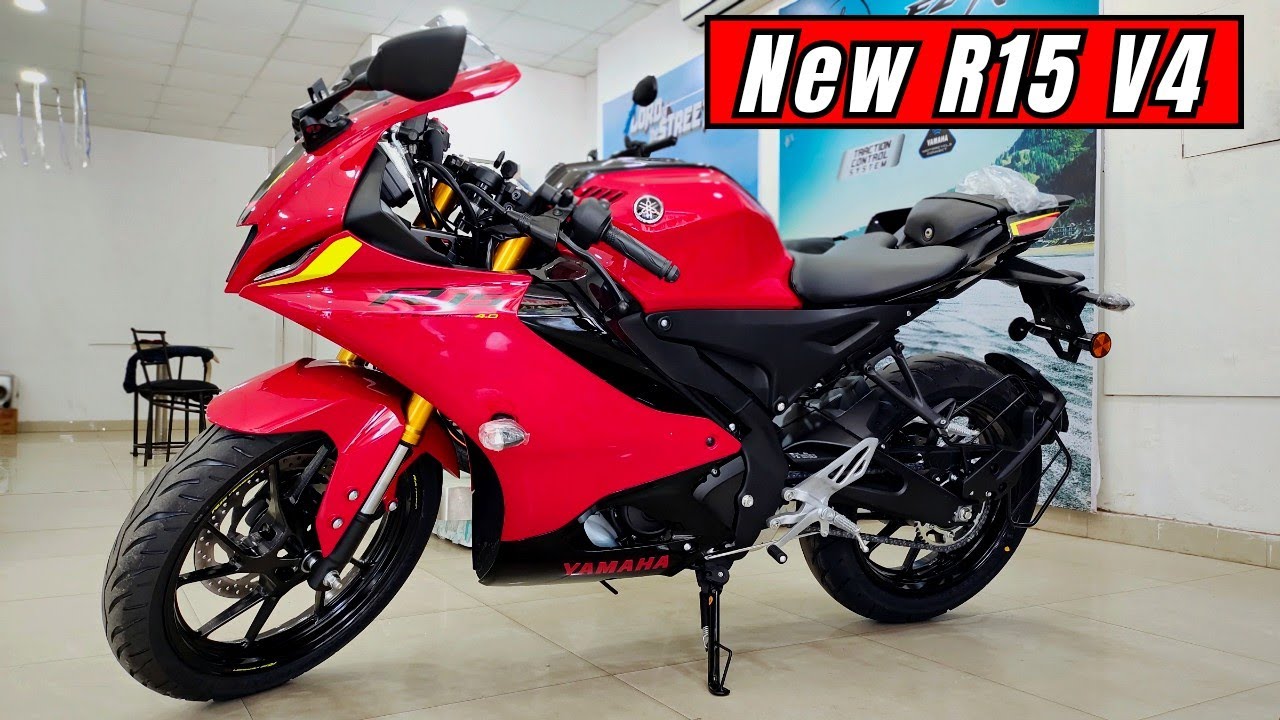 New Yamaha R15 V4 2023 🔥Red Beauty with TCS Detailed Review ️ - YouTube