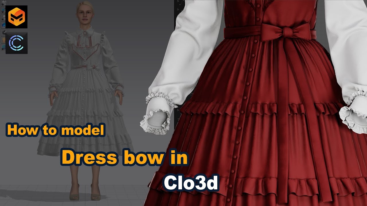 How to model Dress bow in clo3d. you can buy the complete model on my ...