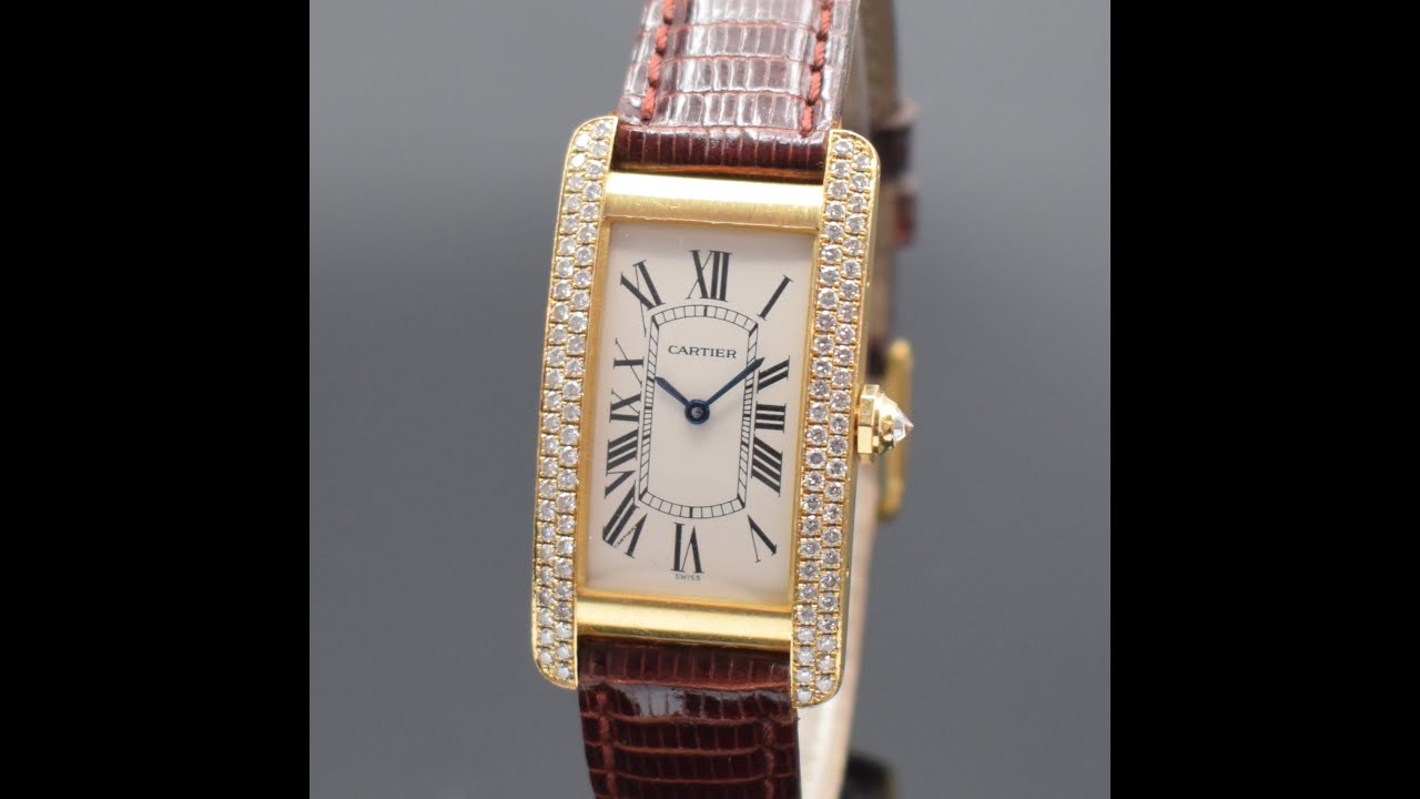 Cartier Tank Americaine factory diamonds set 1720 1 - YouTube