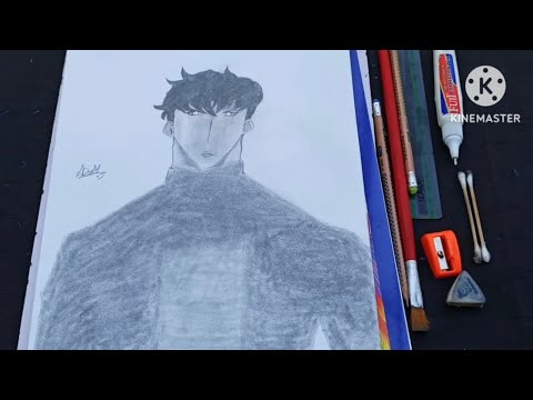 solo leveling. sung jin woo drawing with pencil. pak arts and crafts ...
