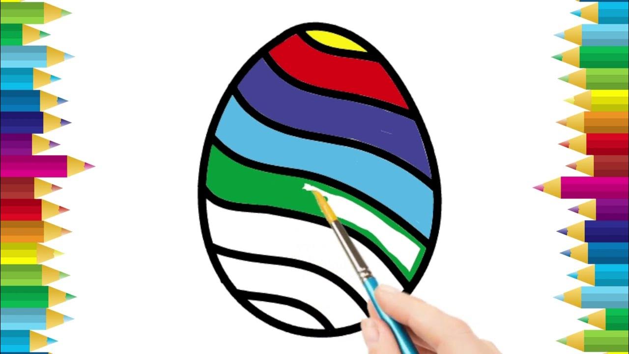 How to Draw Egg drawing coloring for kids - YouTube