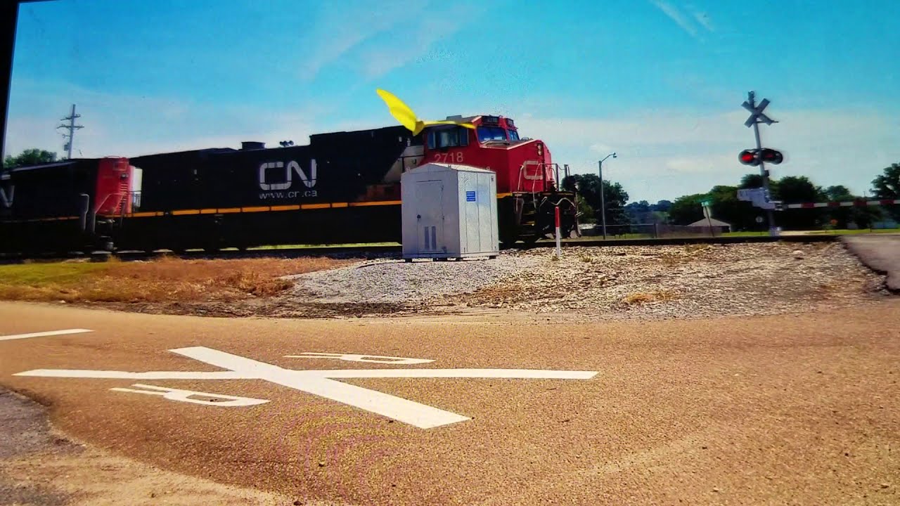 Illinois Central 2718 & Canadian National 8000 Freight Train - YouTube