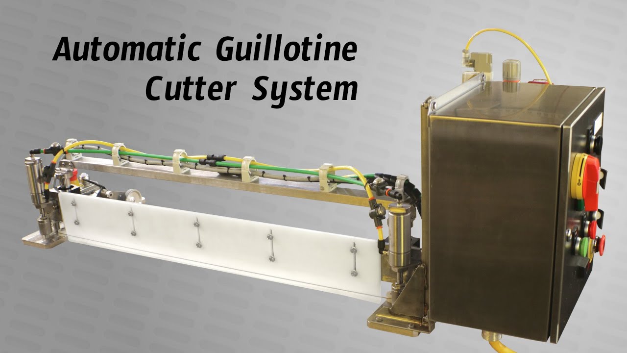 Automatic Guillotine Cutter System for Conveyor - YouTube