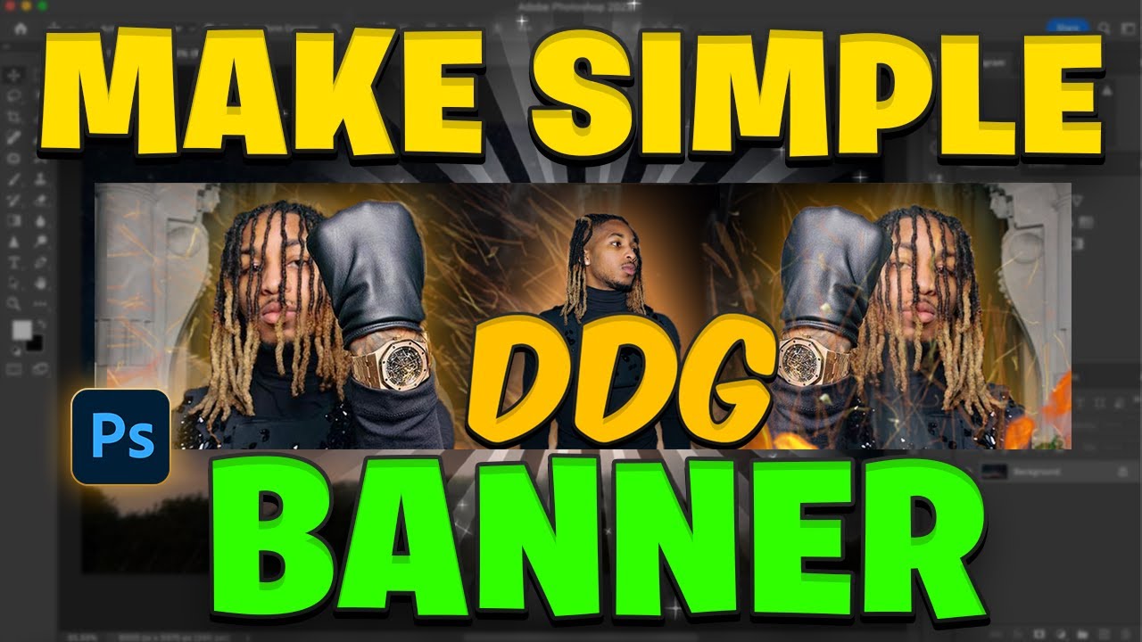 How To Make A Simple Banner On PC ( Photoshop Tutorial + PSD) - YouTube