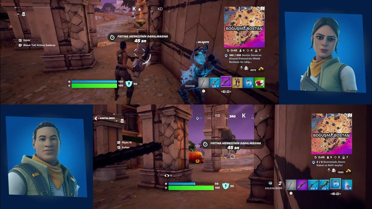 4K VİDEO l Bölünmüş Ekranda Fortnite İkili Mücadelesi ... ;) - YouTube