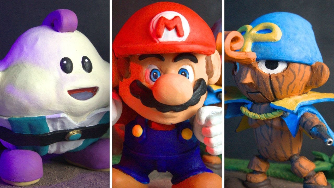 Mario, Mallow, Geno Clay Sculpture | Mario RPG - YouTube