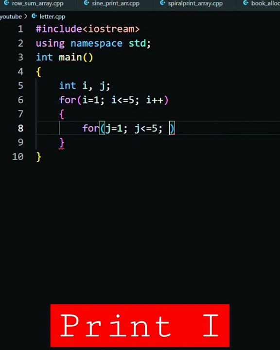 Star pattern 🌟 to print letter ɪ in C++ #programming #shorts #coding #cplusplus # ...