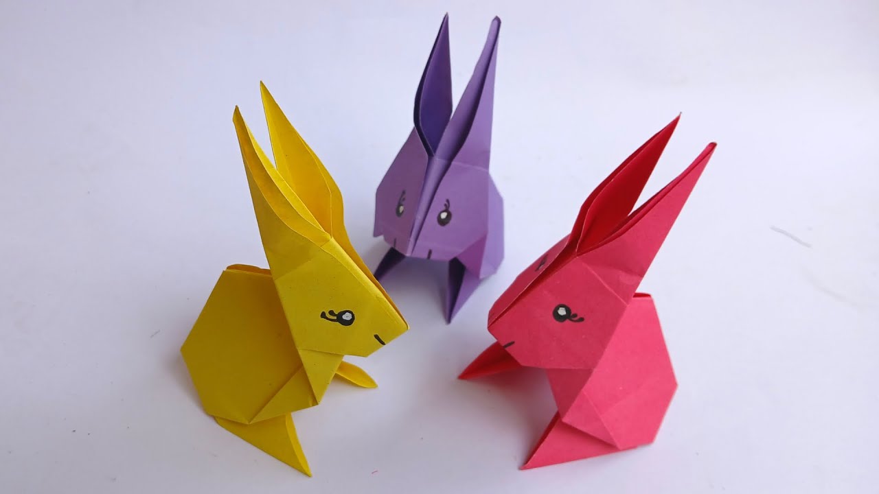 How to make paper rabbit | Origami paper animal | DIY paper rabbit ...