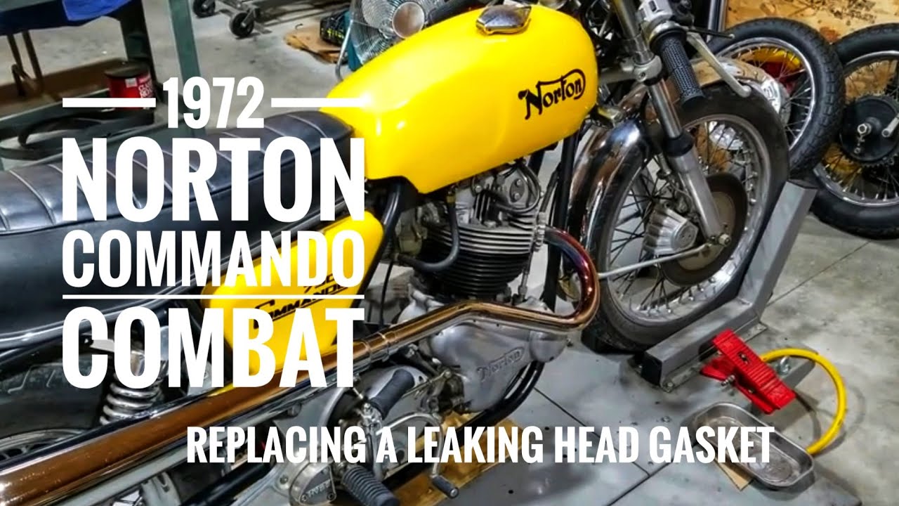1972 Norton Commando Combat, Replacing a leaking head gasket - YouTube