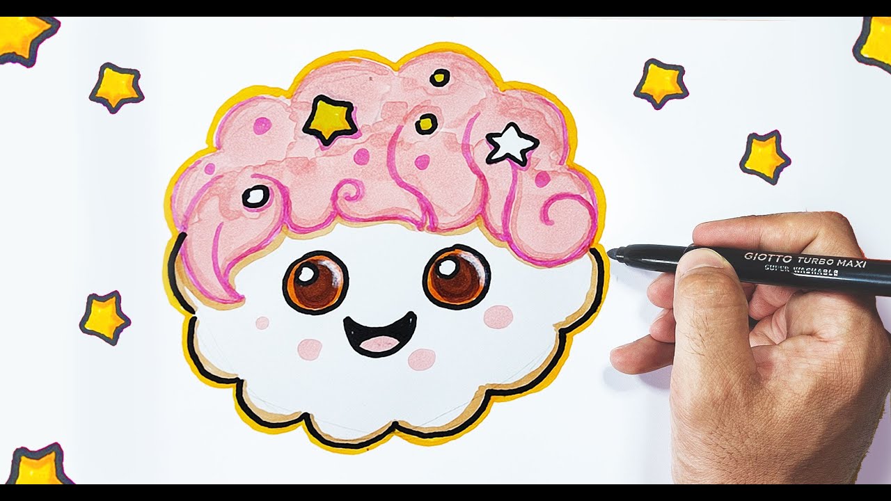 How To Draw Cute Cookie Drawing Cookie Step By Step | Draw Sweets - YouTube