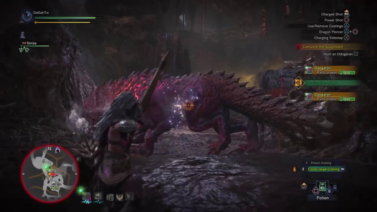 Monster Hunter World Odogaron Boss Fight, Bow - YouTube