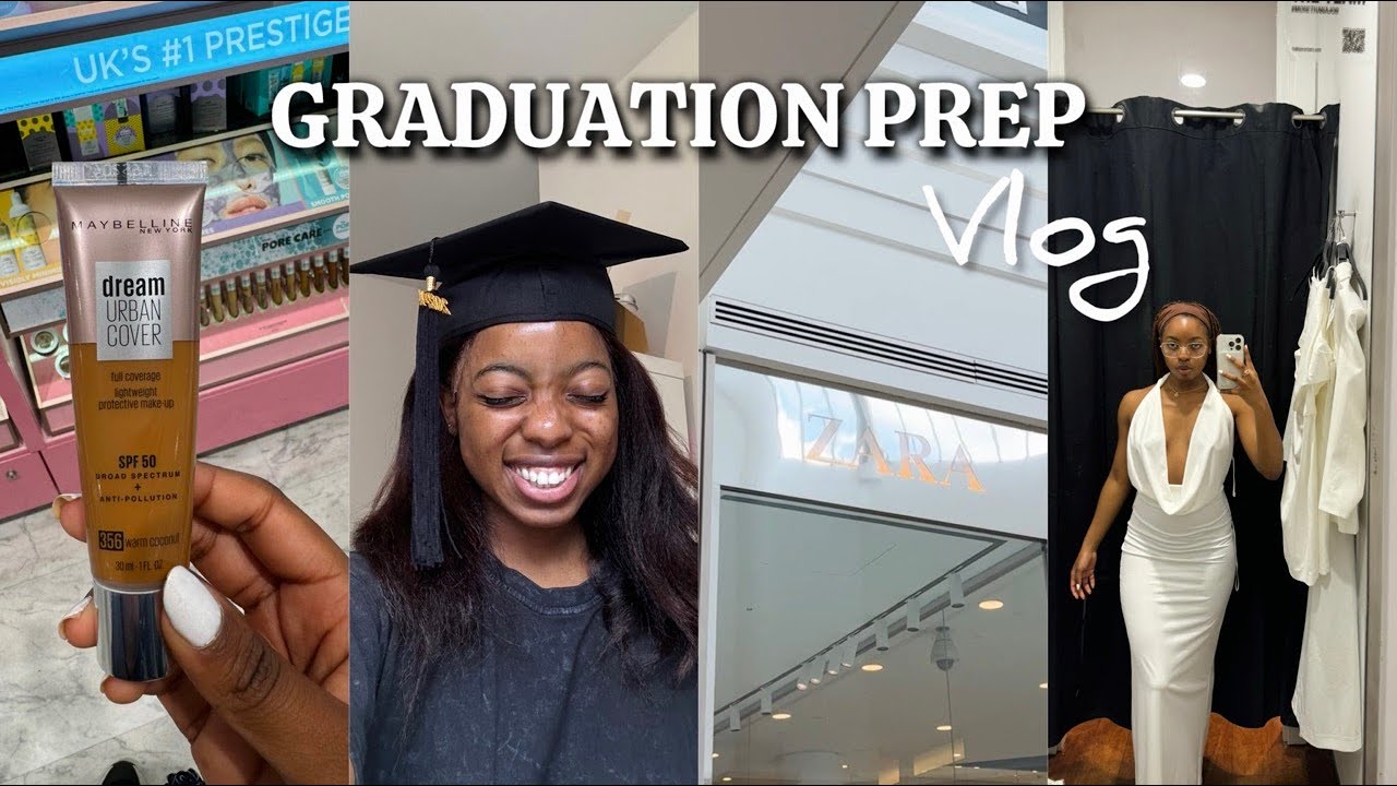 GRADUATION PREP Vlog | Gown unboxing, Dress shopping, Wig Install, DIY ...