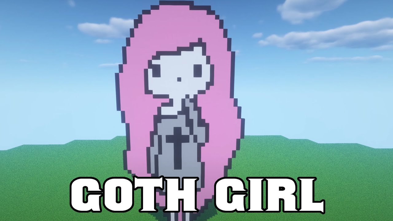 Cute Pastel Goth Girl - Minecraft Pixel Art [#98] - YouTube