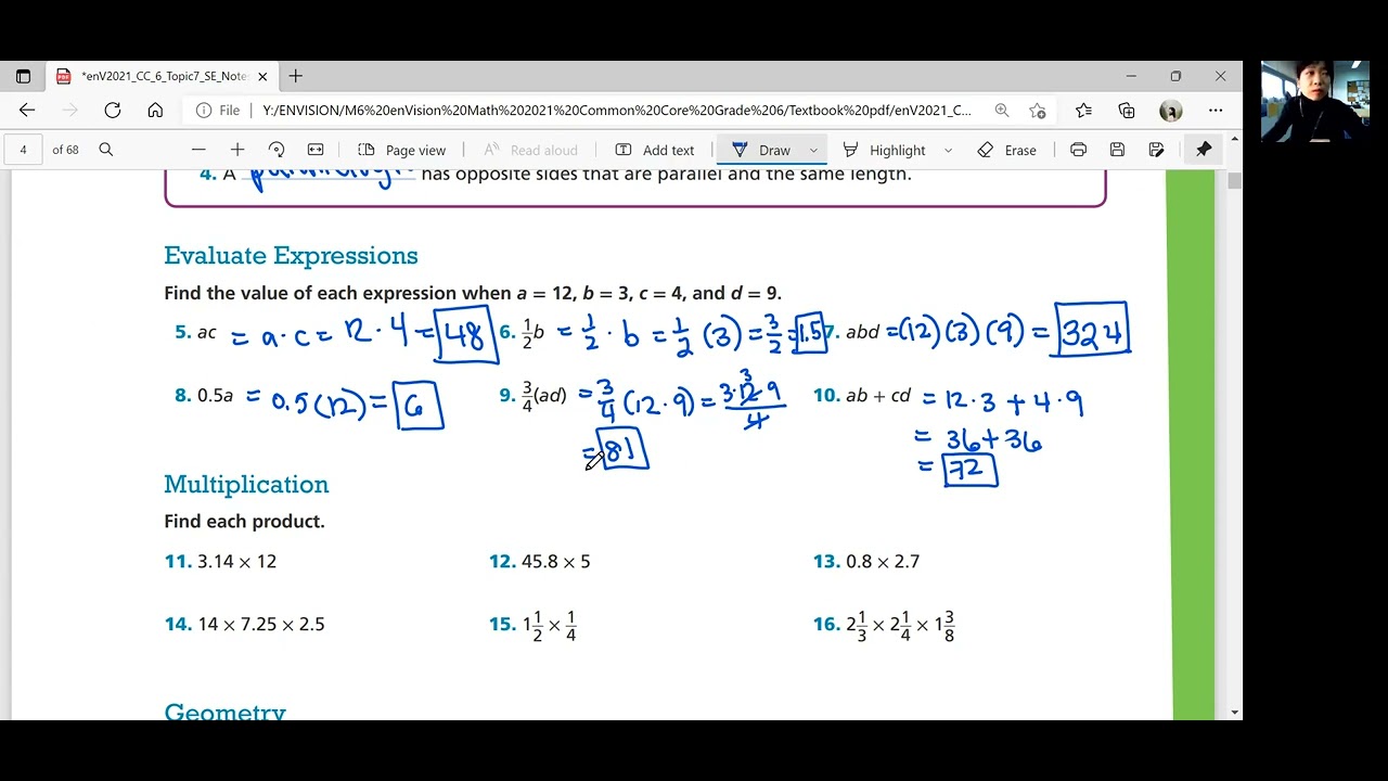 EnVision Math 6 Topic 7 Intro - YouTube