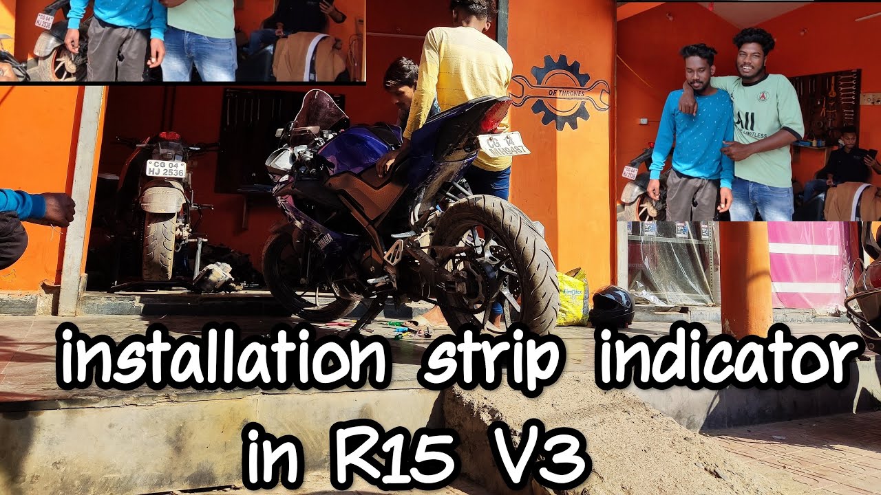 installation of Universal strip indicator in R15 V3😍 || R15 V3 || how ...