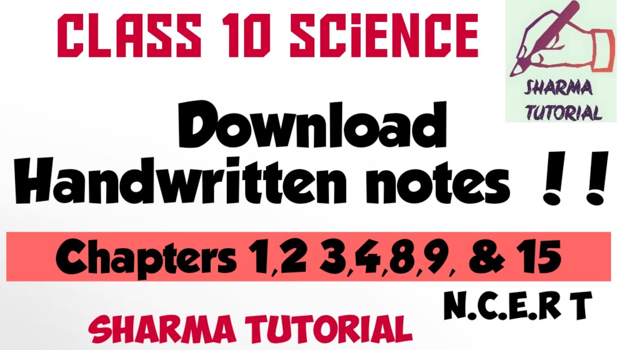 Handwritten Notes of Class 10 Science Chapters 1,2,3,4,8,9 & 15 👍👍 Wish ...