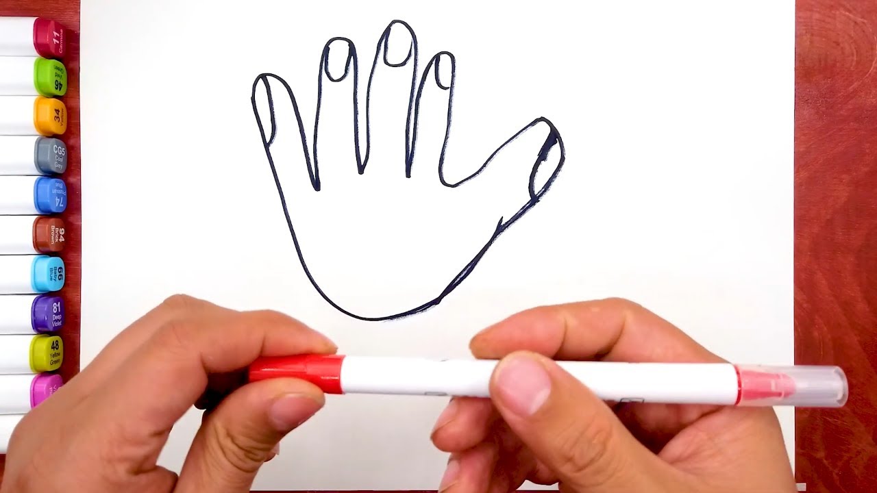 hand graphics Learn shapes, Painting and Colouring Easy drawing for ...
