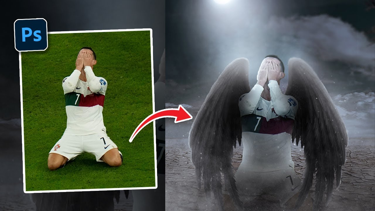 I edit Ronaldo Heart Breaking Image in Photoshop - YouTube