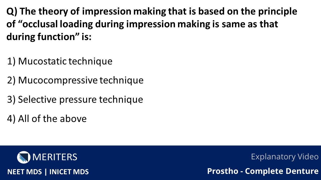 NEET MDS | INICET - Prostho - Complete Denture | Explanatory Video ...