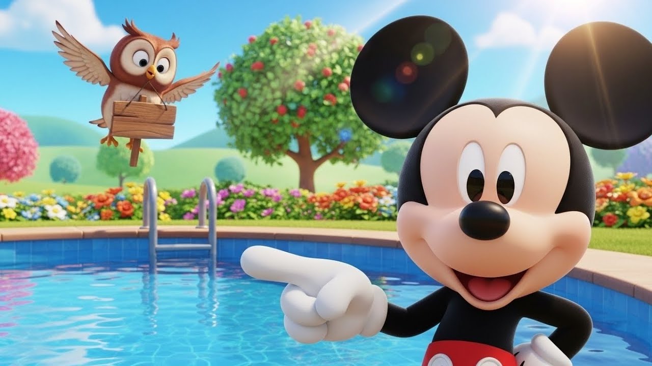 Mickey Mouse Builds His Own Swimming Pool with Owl | Fun Kids Cartoon ...