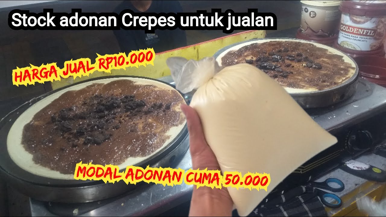 Resep adonan crepes buat jualan gak pakai air dan telur - YouTube