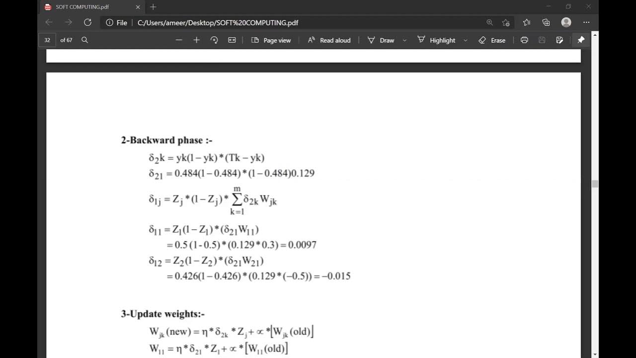 soft computing back propagation 4 شرح - YouTube