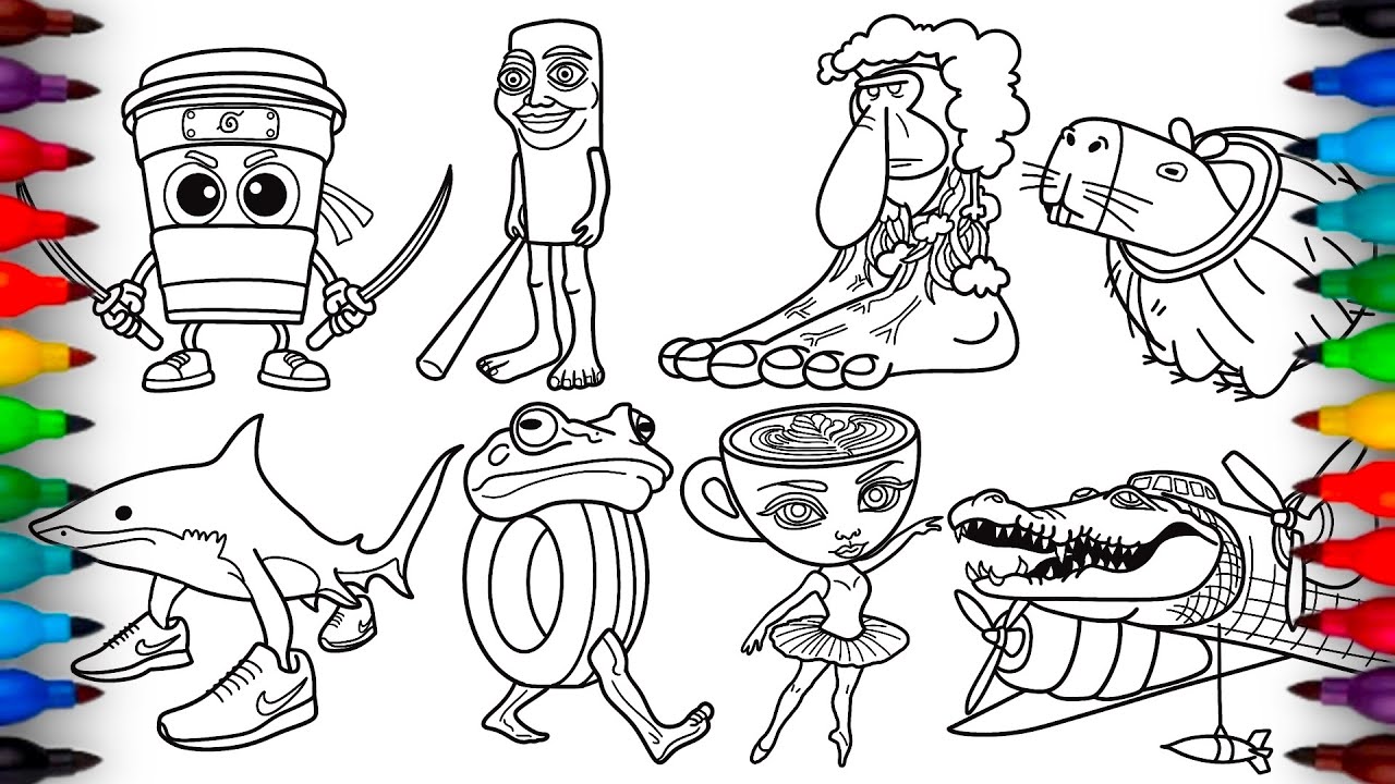 ITALIAN BRAINROT Animals New Coloring Pages | Satisfying Colouring Top ...