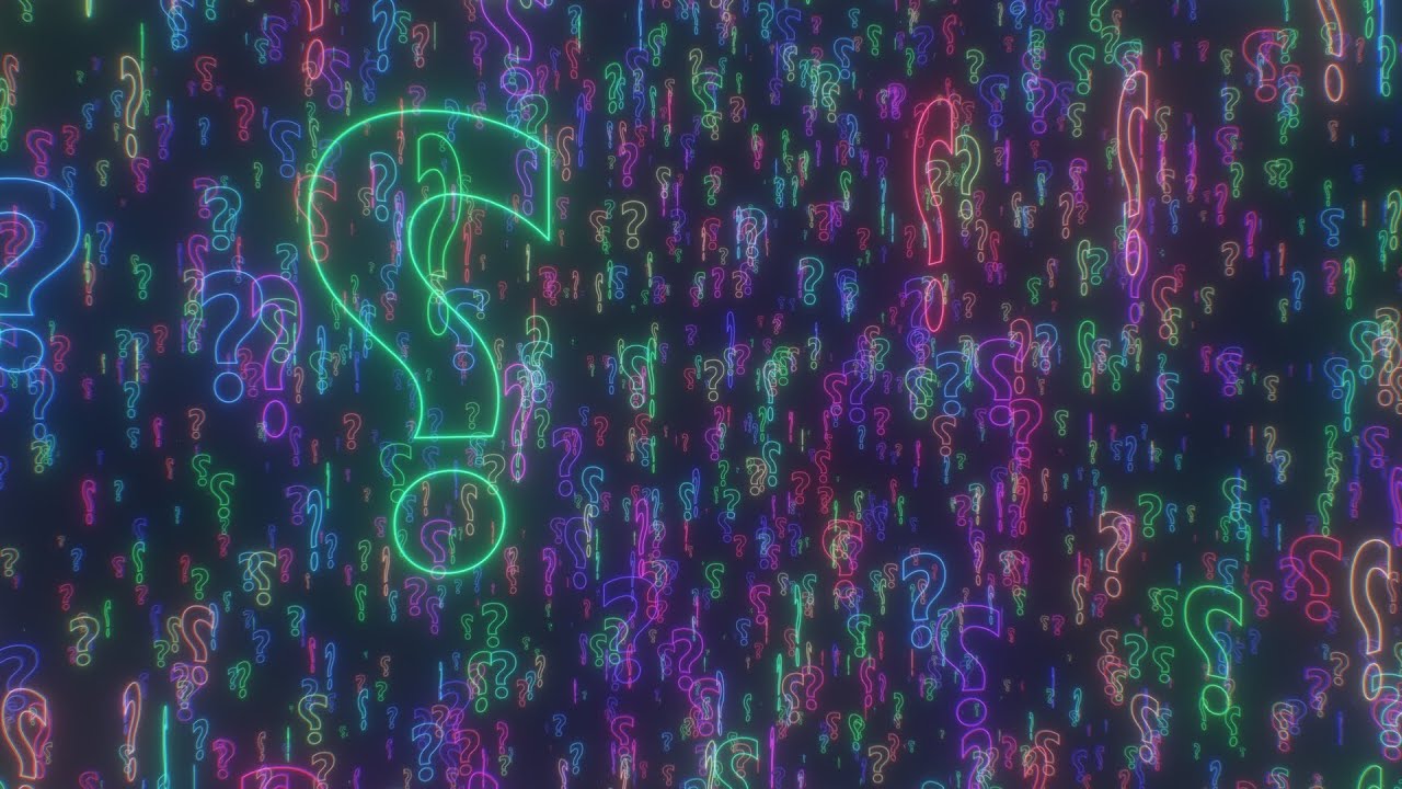 Millions Of Colorful Glow Rotating Question Marks Floating In Space 4K ...