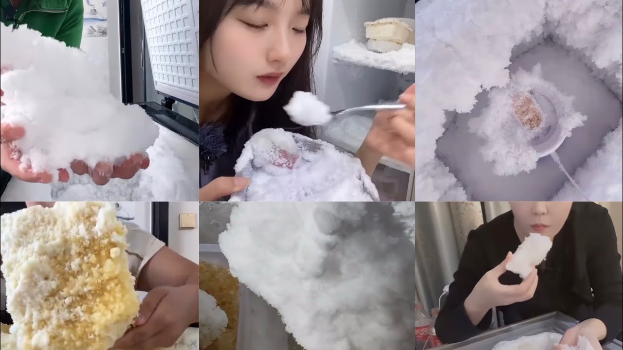 FREEZER FROST EATING || ONLY DEEP FREEZER ICE SCRAPING AND EATING ...
