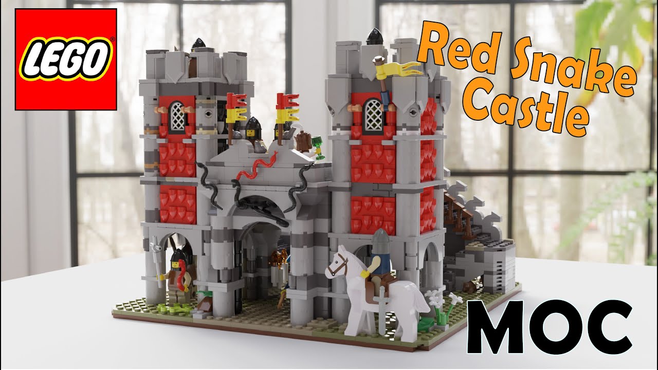 Lego MOC - Red Snake Castle - Animation Speed Build - YouTube