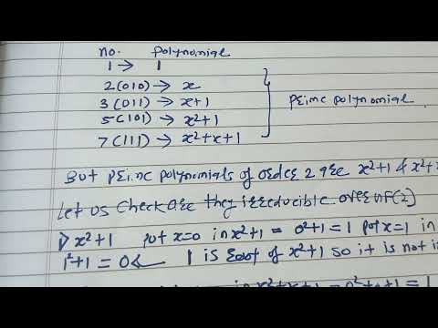 How to select primitive polynomial of order 2 - YouTube