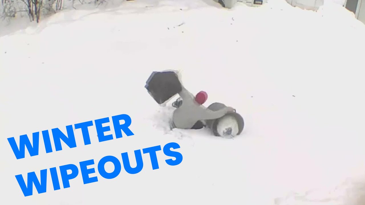 Winter wipeouts caught on camera - YouTube