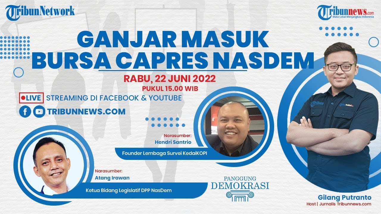 🔴PANGGUNG DEMOKRASI: Ganjar Masuk Bursa Capres Nasdem - YouTube