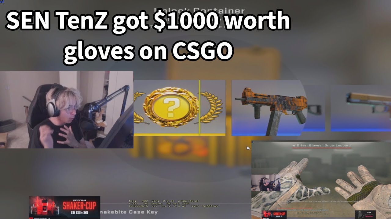 SEN TenZ got $1000 worth gloves in csgo case opening - YouTube