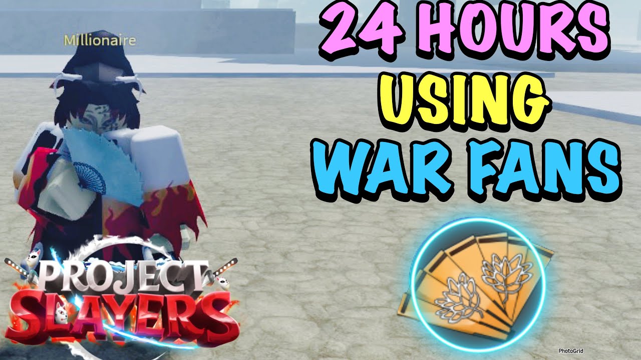 Surviving 24 Hours Using War Fans Only In Project Slayers!! - YouTube