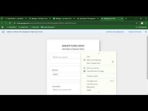 WebApp - Google Apps Script - Save Data In The Separate Database Part 1: Different Sheet - YouTube