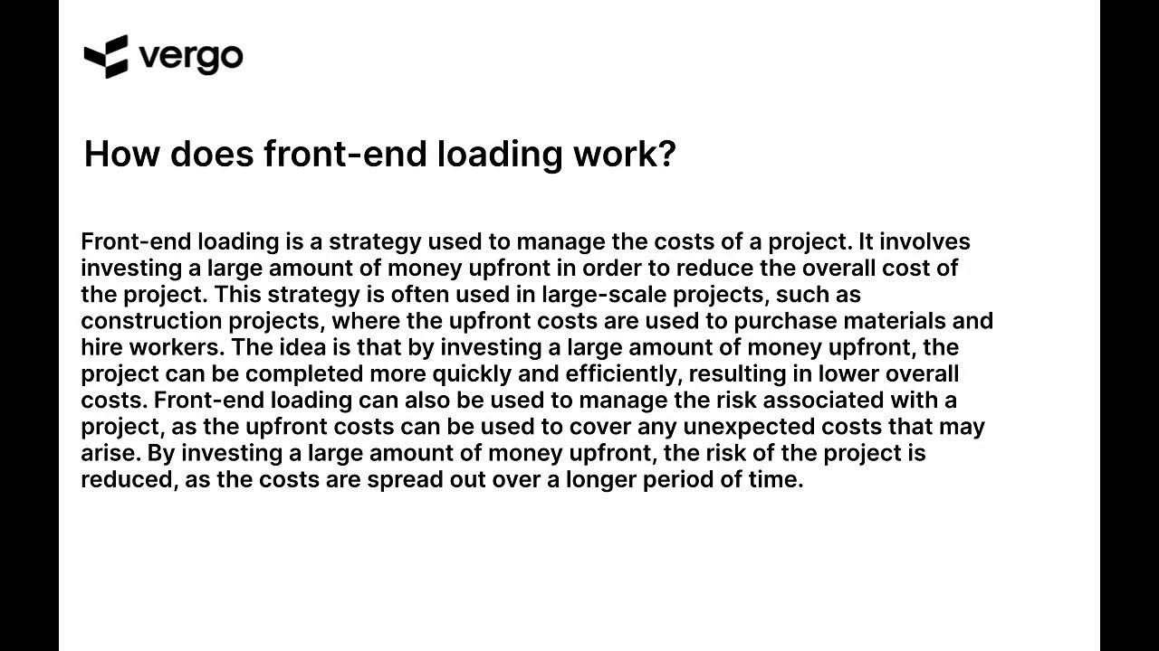 Front-End Loading Explained - YouTube