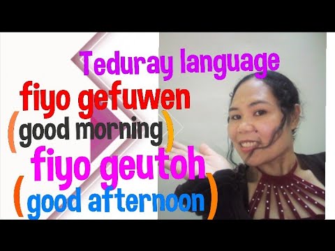 Teduray// Language or Teduray dialect - YouTube