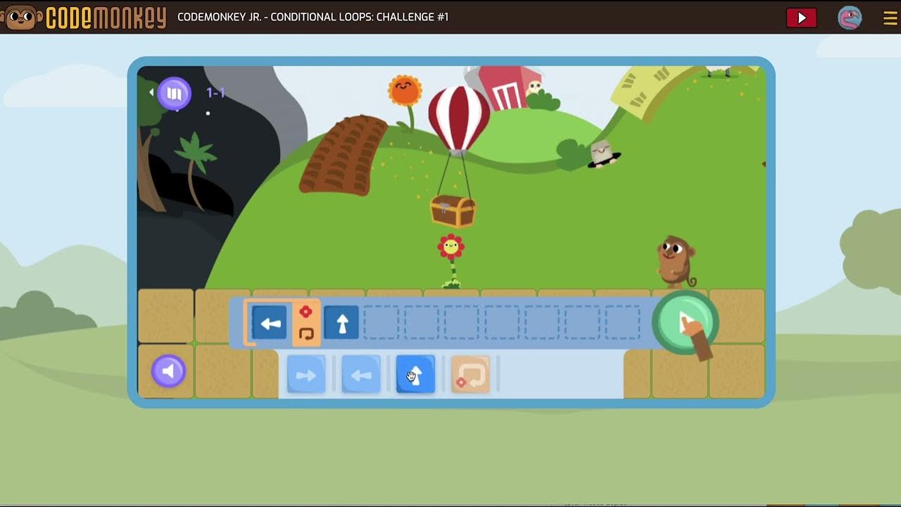CodeMonkey Jr Conditional Loops 1 - YouTube