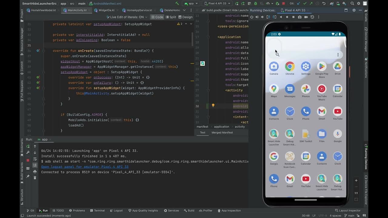 Smart Hide Launcher Coding - Prohibit screen rotation - YouTube