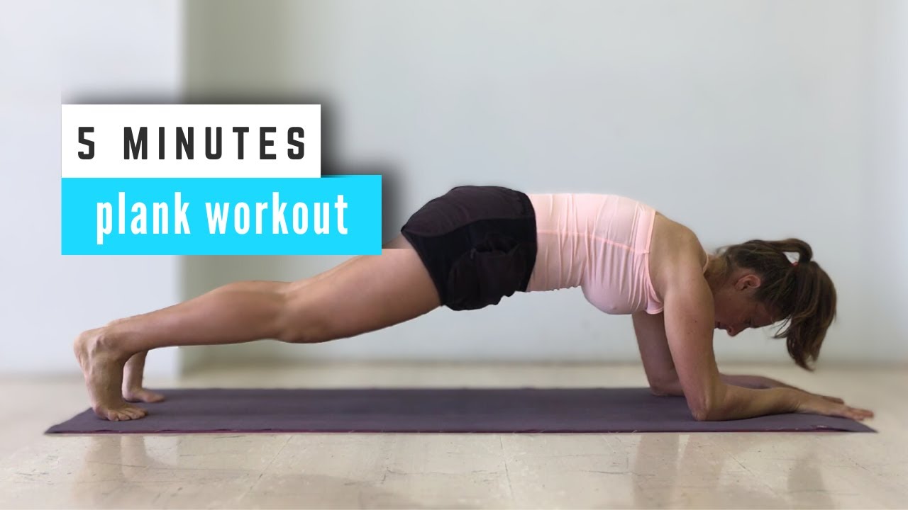 5 MINUTES PLANK WORKOUT AT HOME - core strengthening, stability ...