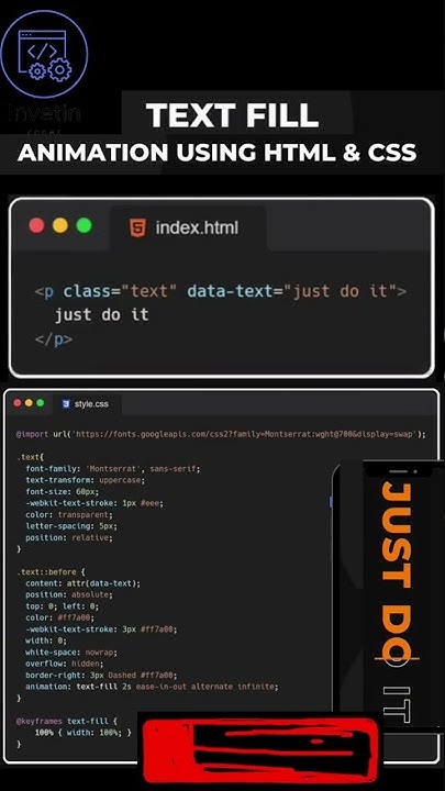 text fill animation using HTML and CSS - YouTube