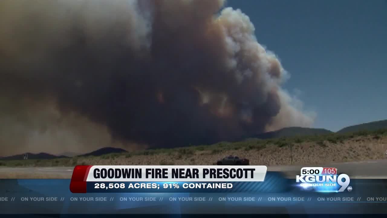 Goodwin Fire: 91 percent contained, 28,508 acres - YouTube