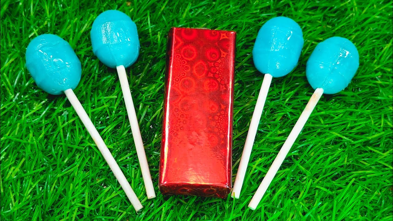 Red Gift Box & 4 Piece Yummy Sayan Colour Lollipop Unpacking ASMR ...