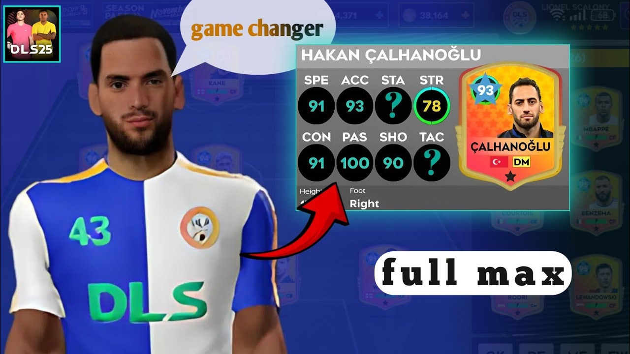 DLS 25 Hakan Calhanoglu MAX 93 rated 🥶 - YouTube