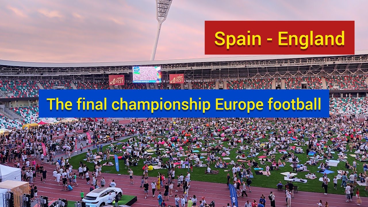 Spain - England. European Football Championship final at Dynamo Stadium ...