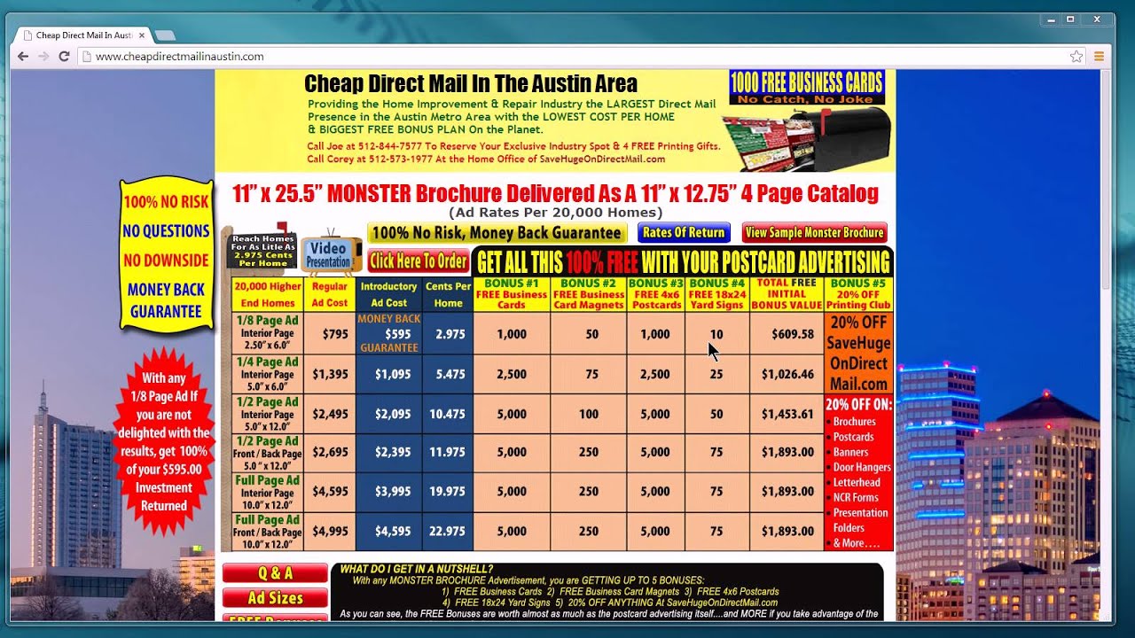 Cheap Direct Mail In Austin, Texas 100% Money Back Guarantee - YouTube
